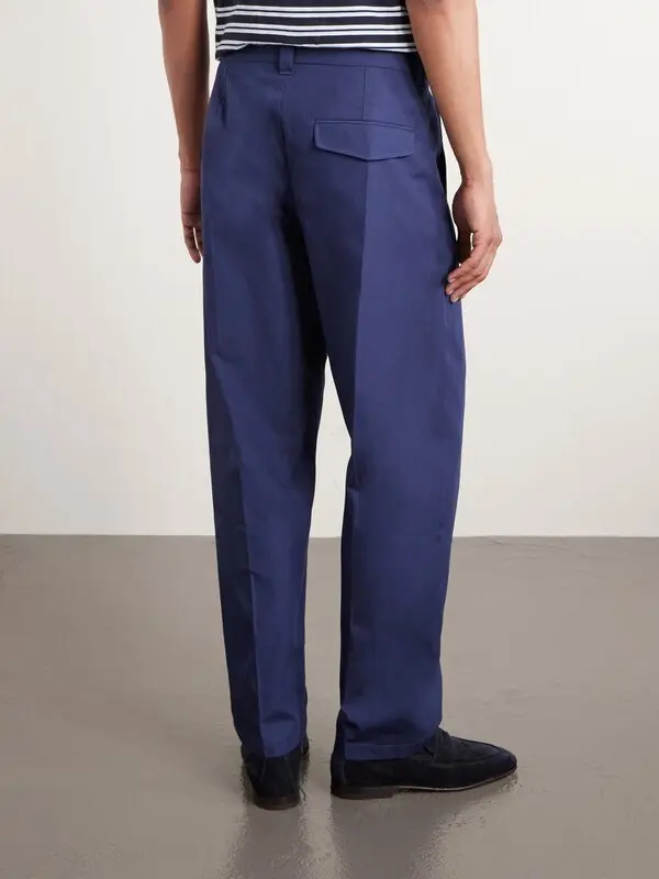 A.p.c. Renato Straight-leg Cotton-twill Trousers - Blue