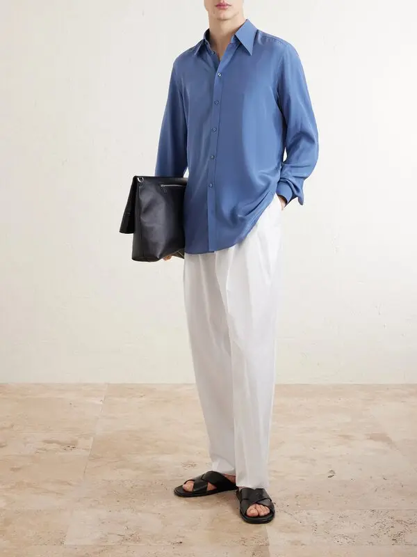 Dolce & Gabbana Silk Oxford Shirt - Blue