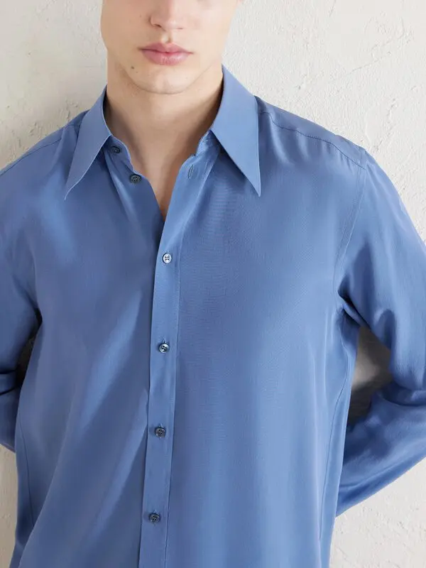 Dolce & Gabbana Silk Oxford Shirt - Blue