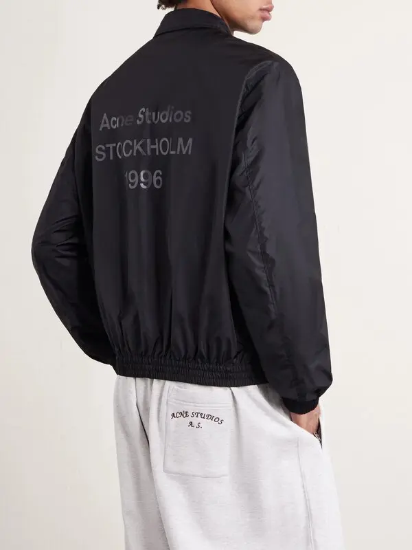 Acne Studios Okot Logo-print Nylon-taffeta Jacket - Black