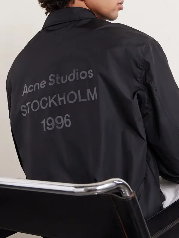 Acne Studios Okot Logo-print Nylon-taffeta Jacket - Black