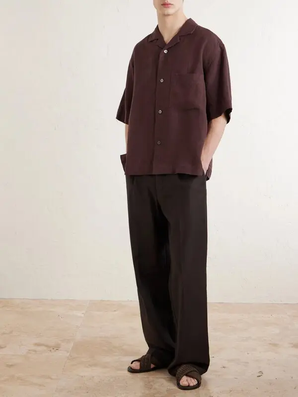 MARGARET HOWELL Camp-collar Linen Shirt