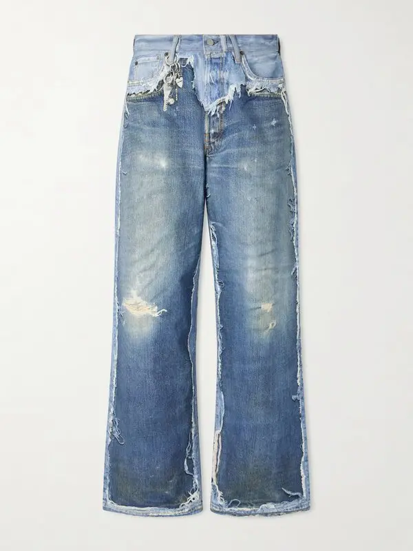 Acne Studios 1981 Wide-leg Trompe L'oeil Printed Organic Jeans - Blue