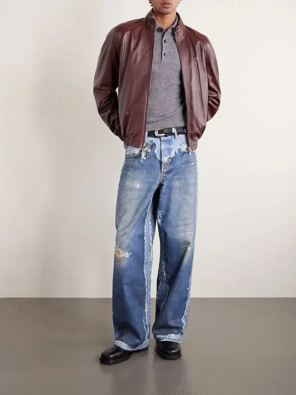 Acne Studios 1981 Wide-leg Trompe L'oeil Printed Organic Jeans - Blue