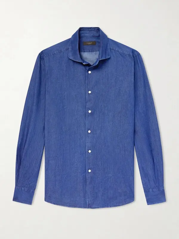 SLOWEAR Slim-fit Cotton-chambray Shirt