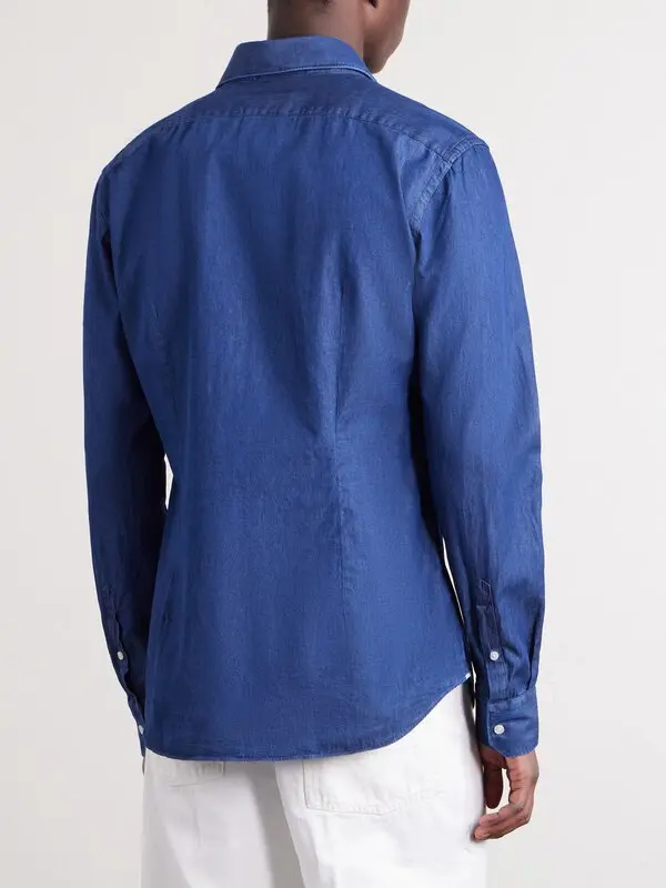 SLOWEAR Slim-fit Cotton-chambray Shirt