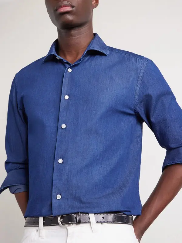 SLOWEAR Slim-fit Cotton-chambray Shirt