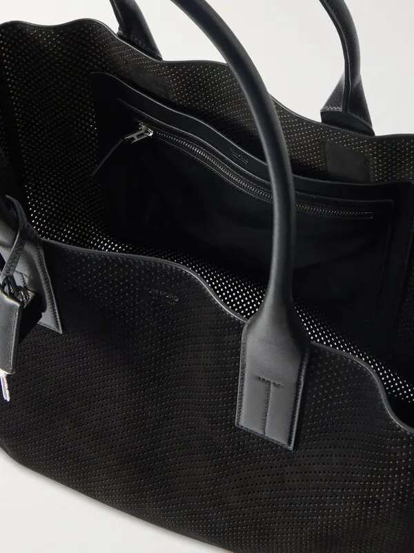 TOM FORD Perforated Suede Tote Bag
