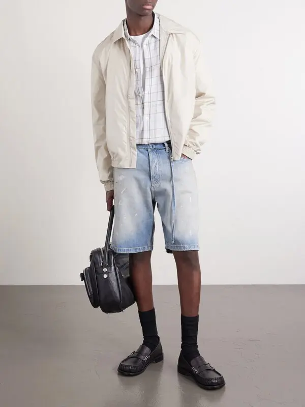 Acne Studios Okot Logo-print Nylon-taffeta Jacket - Neutrals