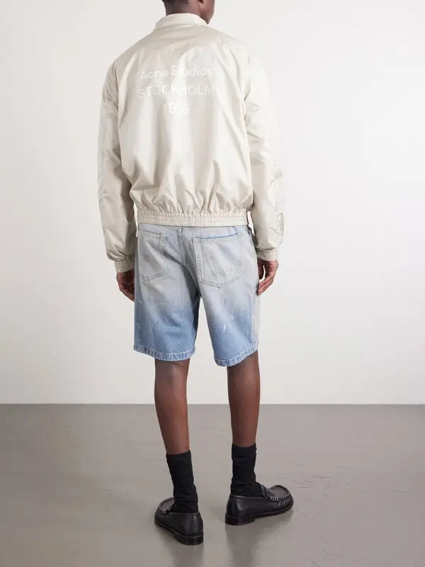 Acne Studios Okot Logo-print Nylon-taffeta Jacket - Neutrals
