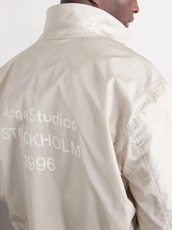 Acne Studios Okot Logo-print Nylon-taffeta Jacket - Neutrals