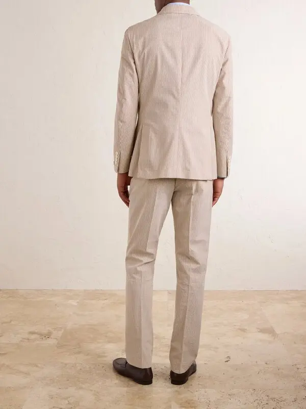 Polo Ralph Lauren Double-breasted Striped Cotton Suit Jacket