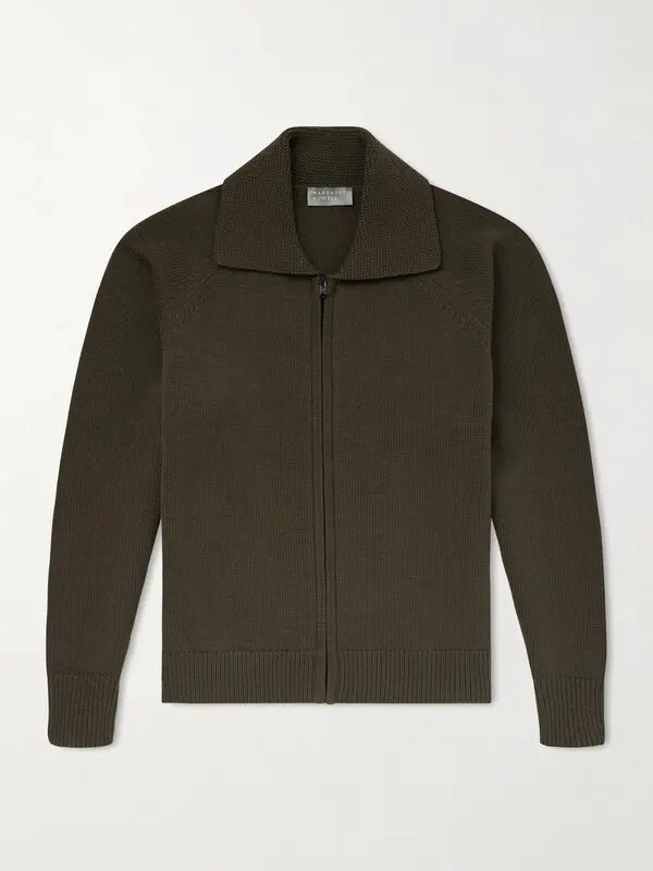 MARGARET HOWELL Merino Wool Zip-up Cardigan