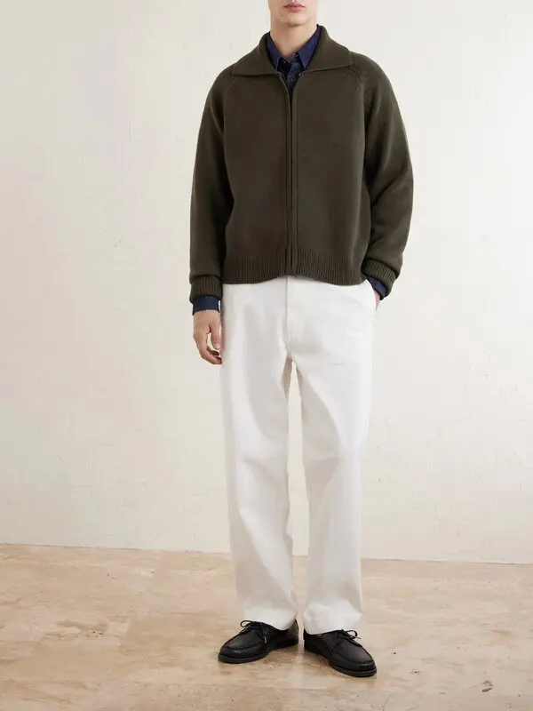 MARGARET HOWELL Merino Wool Zip-up Cardigan