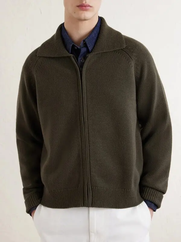 MARGARET HOWELL Merino Wool Zip-up Cardigan
