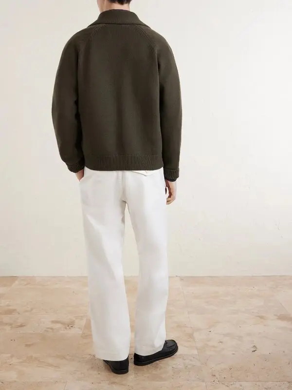 MARGARET HOWELL Merino Wool Zip-up Cardigan
