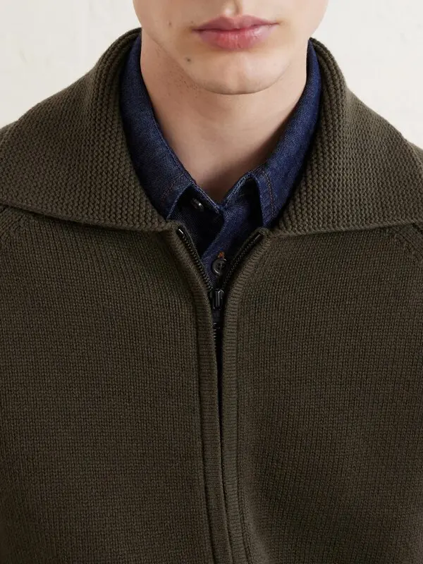 MARGARET HOWELL Merino Wool Zip-up Cardigan