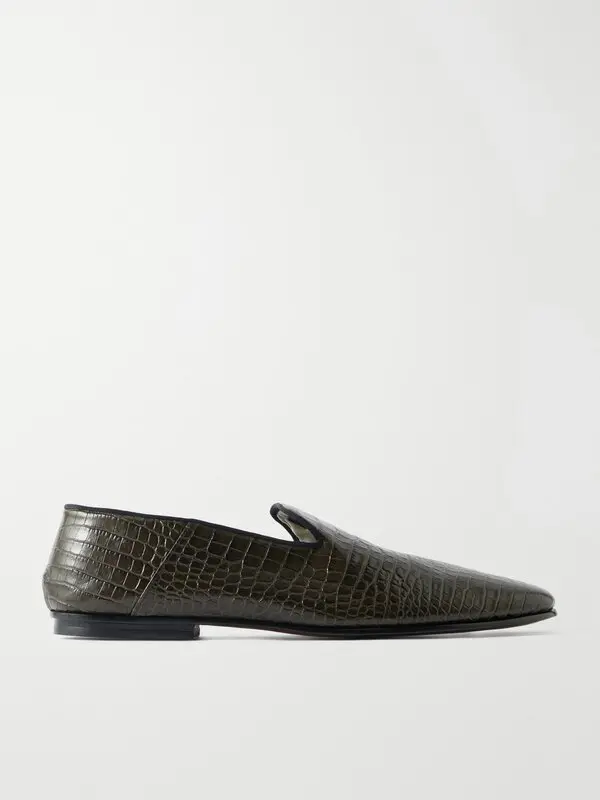 TOM FORD Steven Croc-effect Leather Loafers - Brown