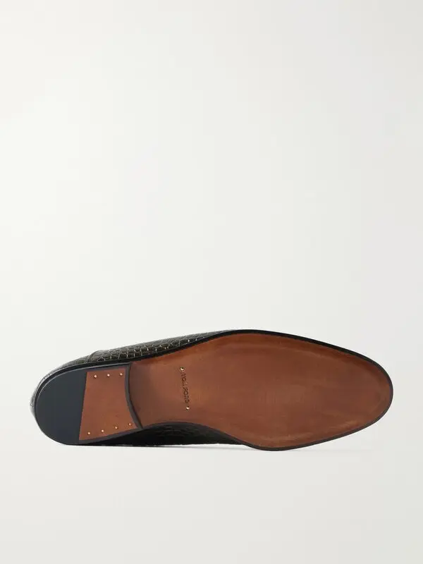 TOM FORD Steven Croc-effect Leather Loafers - Brown