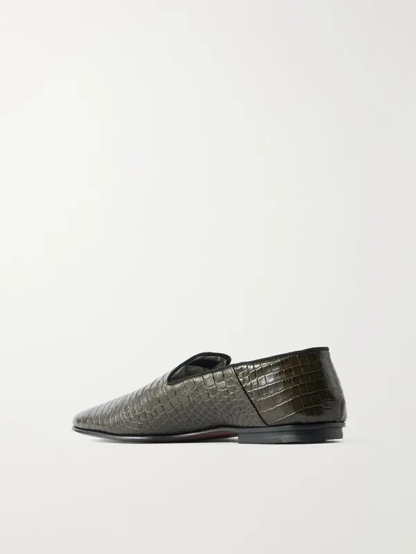 TOM FORD Steven Croc-effect Leather Loafers - Brown
