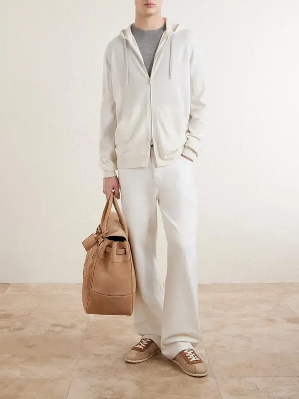 Brunello Cucinelli Cashmere Zip-up Hoodie - White