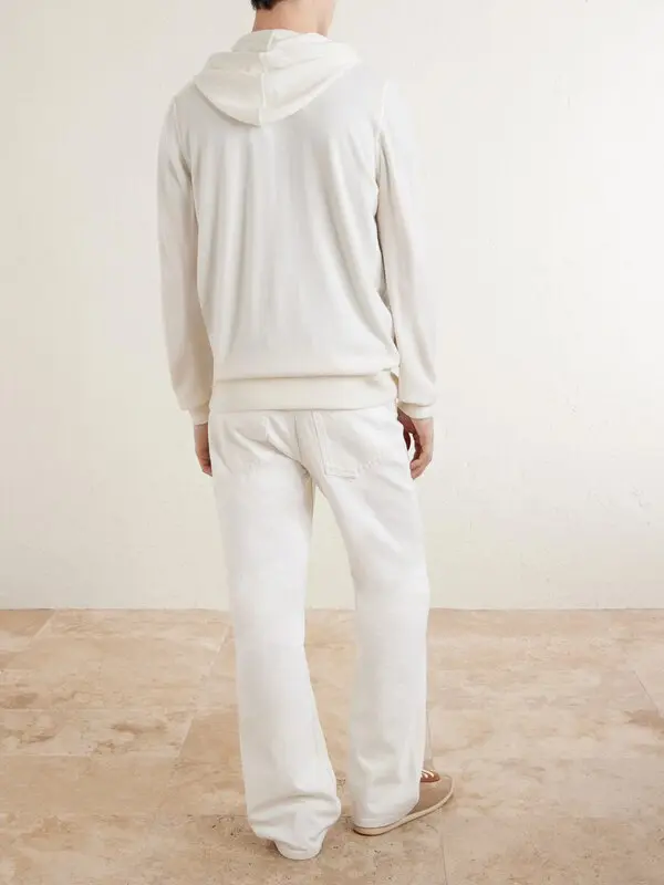 Brunello Cucinelli Cashmere Zip-up Hoodie - White