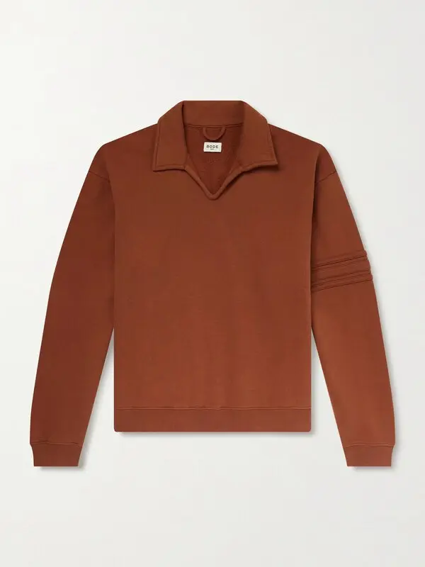 BODE Crew Polo Cotton-jersey Sweatshirt