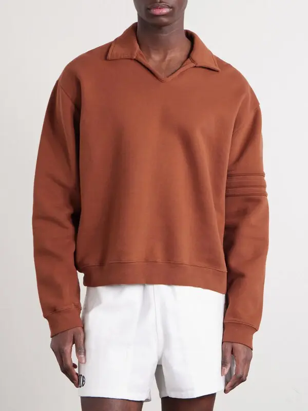 BODE Crew Polo Cotton-jersey Sweatshirt