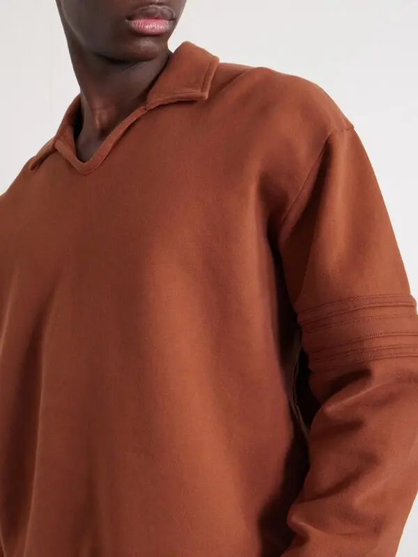 BODE Crew Polo Cotton-jersey Sweatshirt