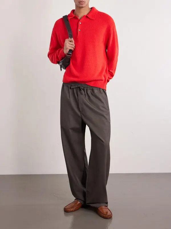 A.PRESSE Washed Silk Polo Shirt