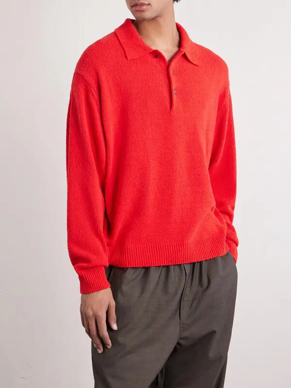 A.PRESSE Washed Silk Polo Shirt
