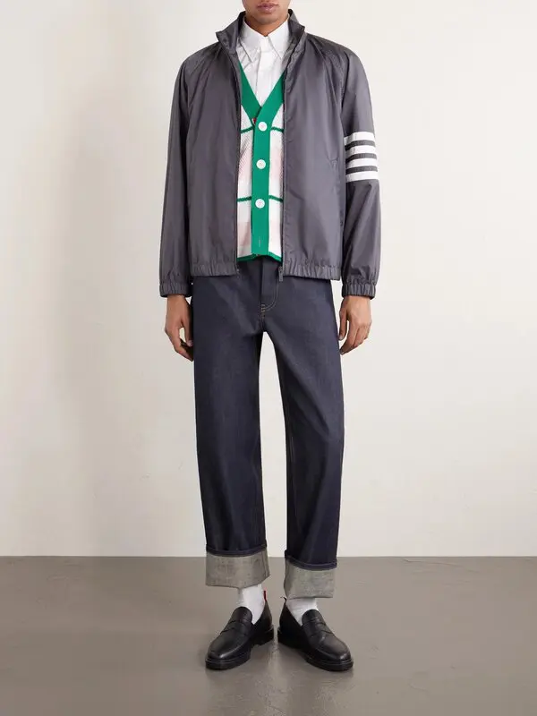 Thom Browne Striped Ripstop Track Jacket - Gray