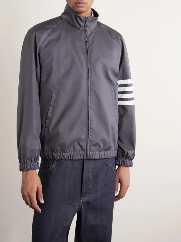 Thom Browne Striped Ripstop Track Jacket - Gray