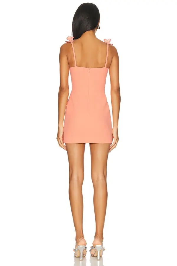David Koma 3d Lace Flower Embroidered Neckline Mini Dress