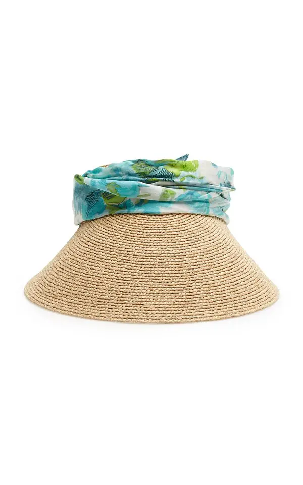 Chloé Bouquet Raffia Visor - White