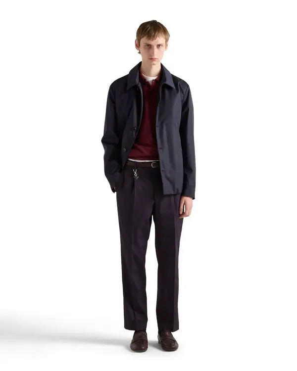 Prada Wool And Silk Polo Sweater - Red