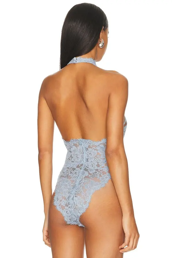 ROWEN ROSE V-neck Bodysuit - Blue
