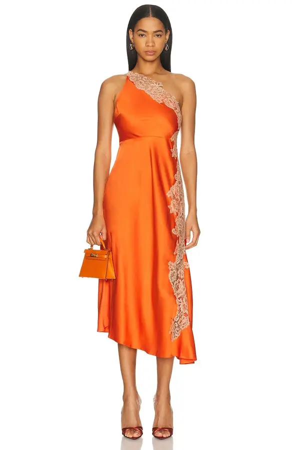 A.L.C. Lou Dress - Vivid Orange & Pale Blush