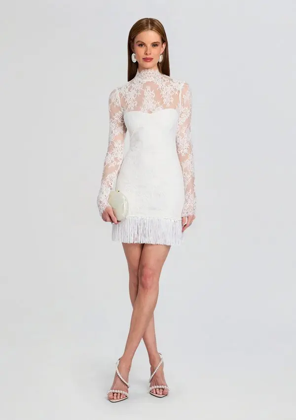 Retrofete Xylina Lace Mini Dress - Ivory