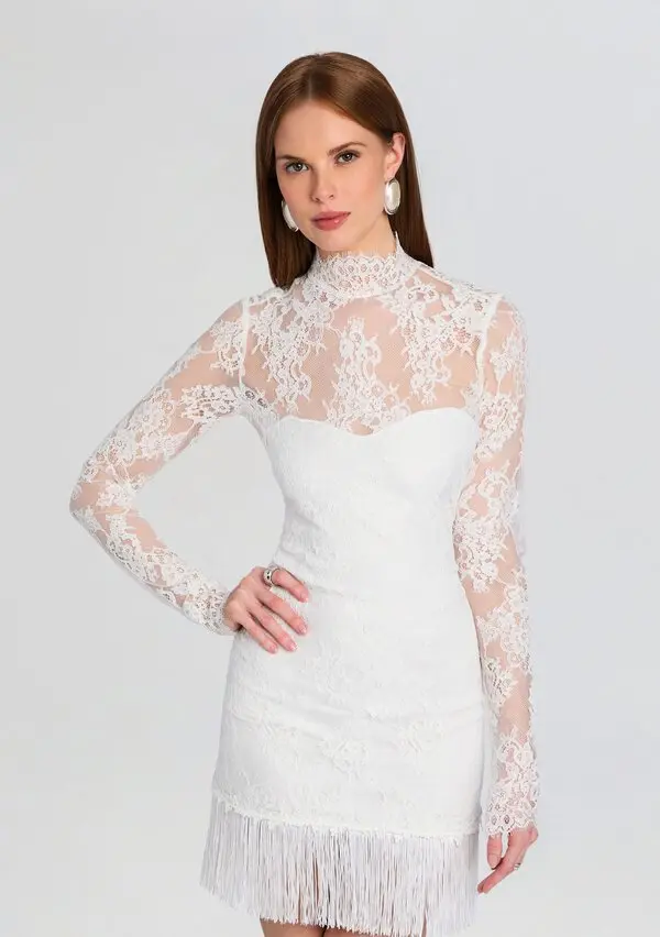 Retrofete Xylina Lace Mini Dress - Ivory