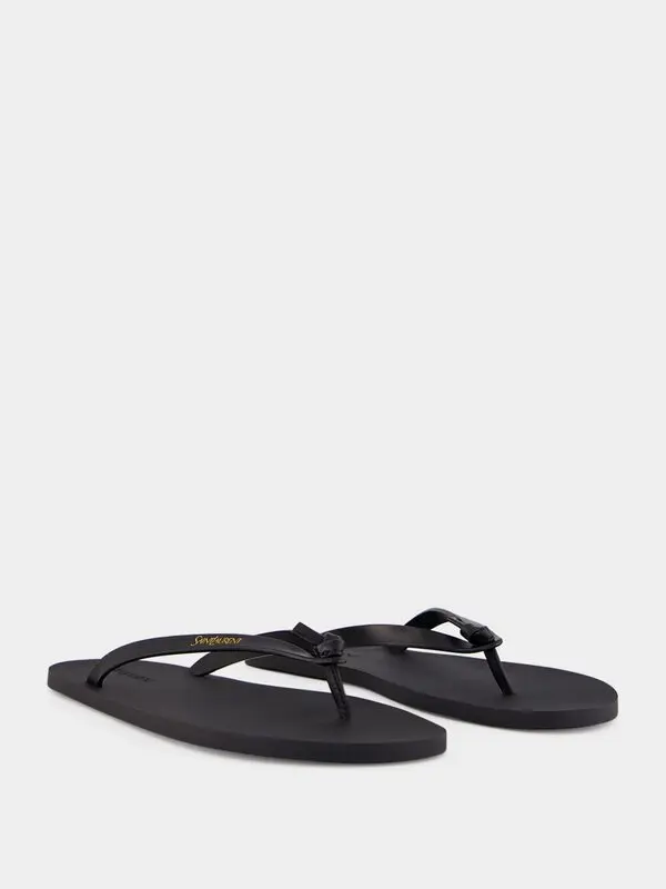 Saint Laurent Pool Leather Flip-flops