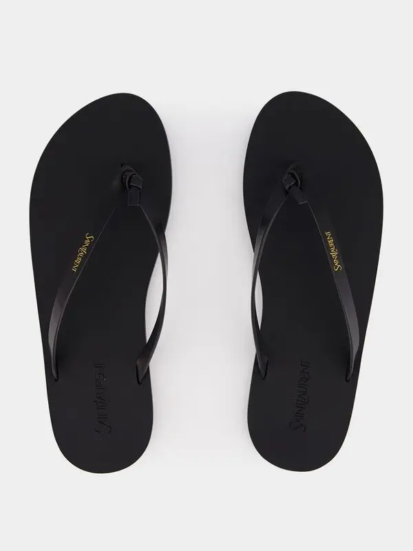Saint Laurent Pool Leather Flip-flops