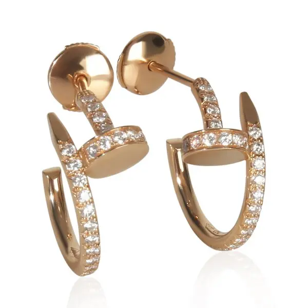 Cartier Rose Gold Diamond Hoop Earrings - Rose_gold