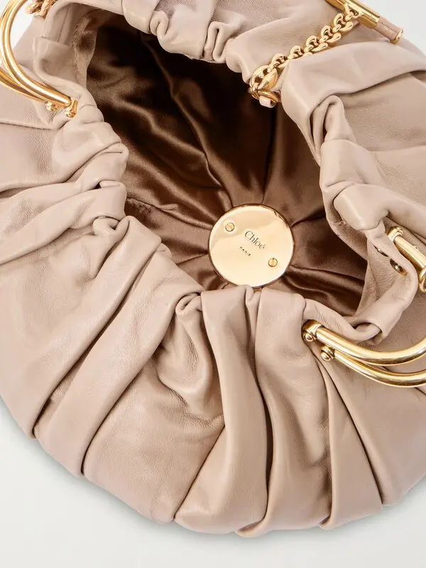 Chloé Pleated Leather Shoulder Bag - Pink