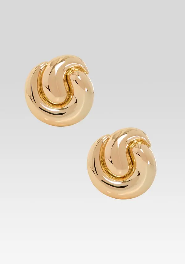 Retrofete Doma Sculptural Swirl Earrings - Gold