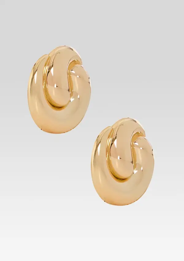 Retrofete Doma Sculptural Swirl Earrings - Gold