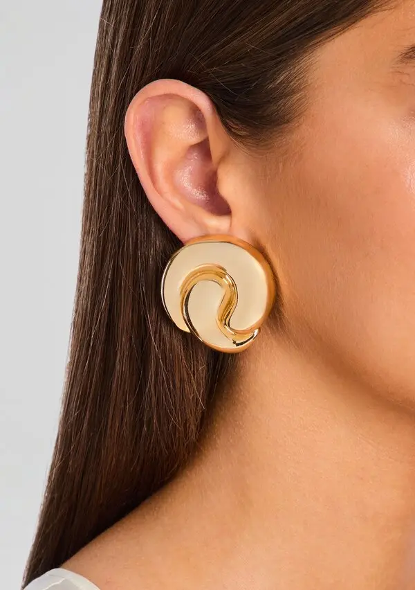 Retrofete Doma Sculptural Swirl Earrings - Gold