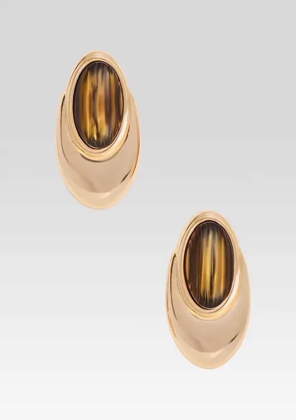 Retrofete Blare Earrings - Tigers Eye/gold