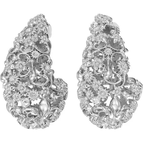Tory Burch Filigree Wave Hoop Earrings