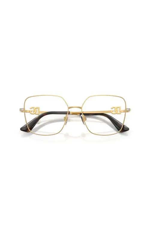 Dolce & Gabbana 56mm Square Optical Glasses - Gold